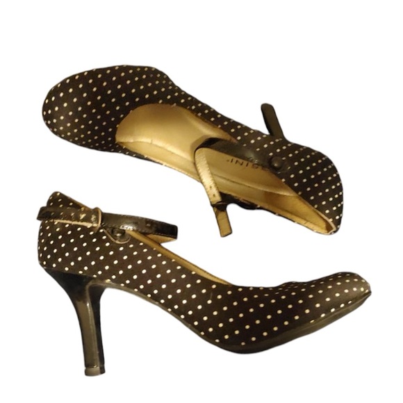 Massini | Shoes | 525 Black And White Polka Dot Kitten Heels | Poshmark